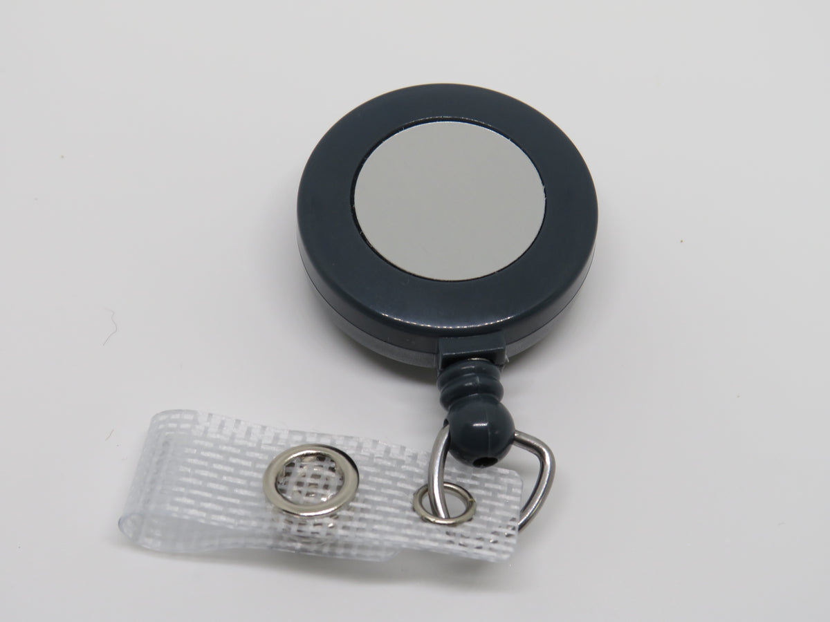 Badge Reel, Grey, 1-1/4